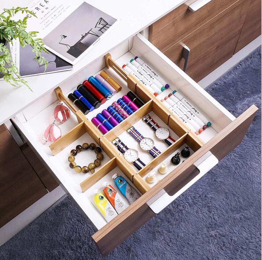 SerenaSort™ Adjustable Bamboo Drawer Dividers – Serenus Living