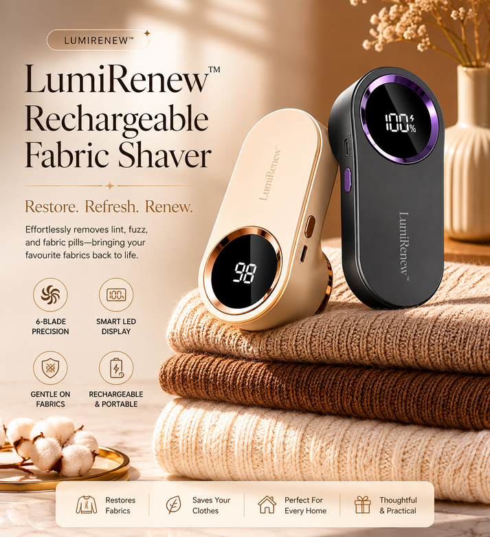 LumiRenew™ Rechargeable Fabric Shaver – Serenus Living